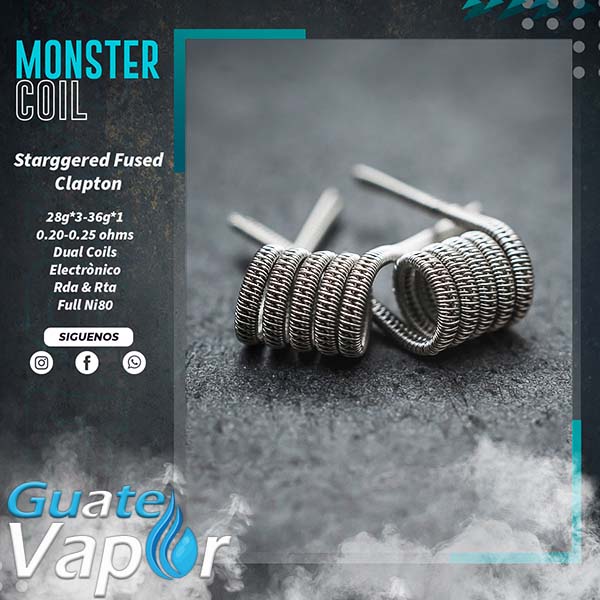 MONSTER COILS - Staggered Fused Clapton – Electrónico 0.20 – 0.25 Ω ...